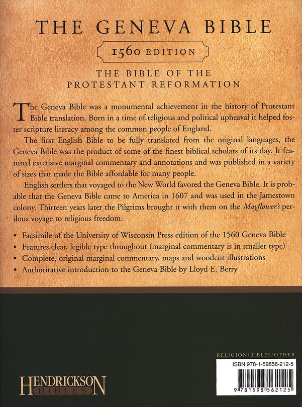 Geneva Bible Hardcover. Christian Resource Centre