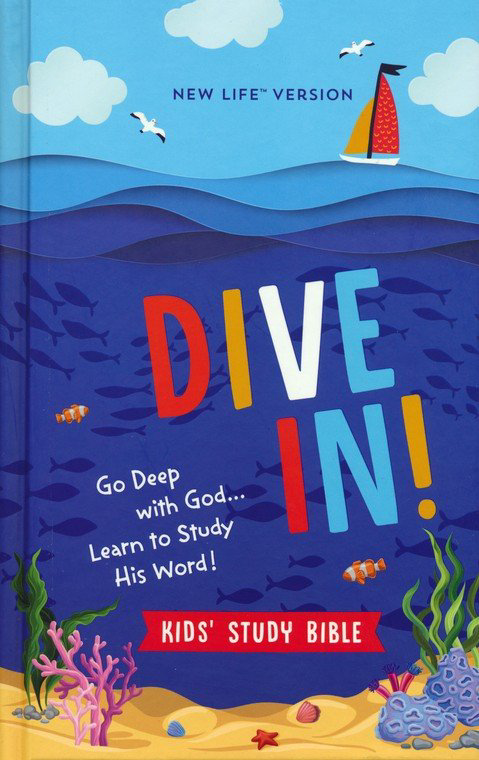 NLV Dive In! Kids' Study Bible--hardcover deep blue sea design ...